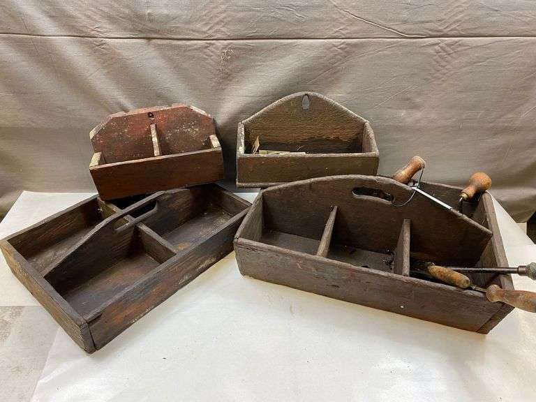 Wood Carpenter Boxes & Tools - RES Auction Services