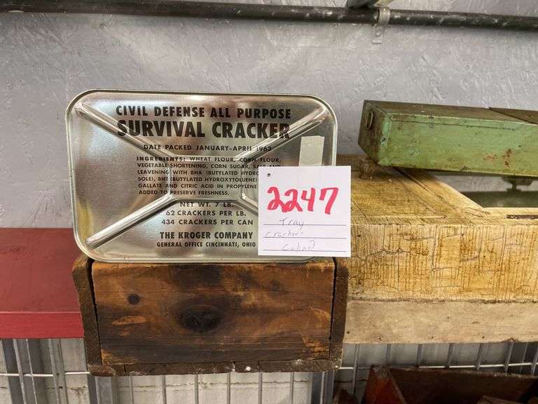 Civil Defense All Purpose Survival Cracker, Wood Box Full of Hardware ...