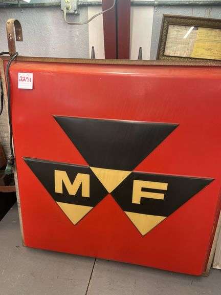 Massey Ferguson Electric Sign with Heavy Duty Metal Frame - RES Auction ...