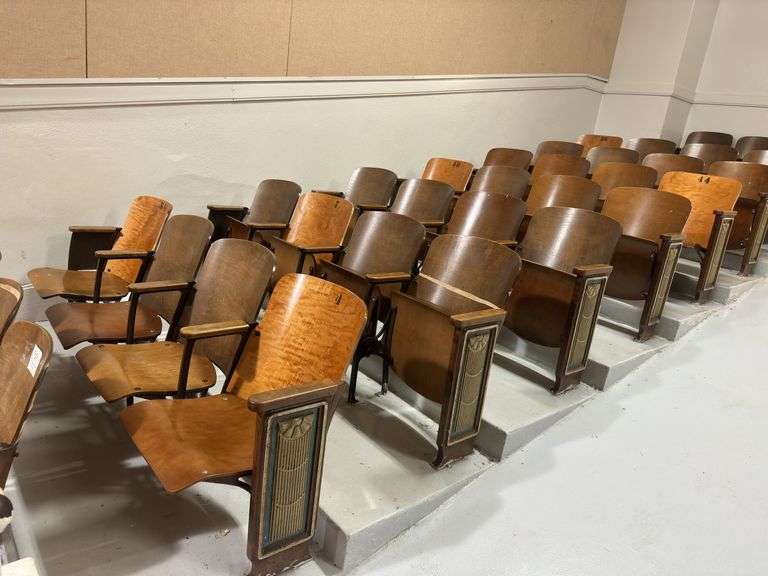 33 Wooden theater seats - RES Auction Services