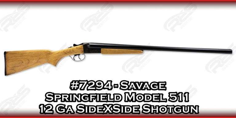 Savage Springfield Model 511 12 Ga SideXSide Shotgun - RES Auction Services