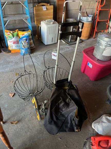 (2) Planter Basket Frames & Cart - RES Auction Services