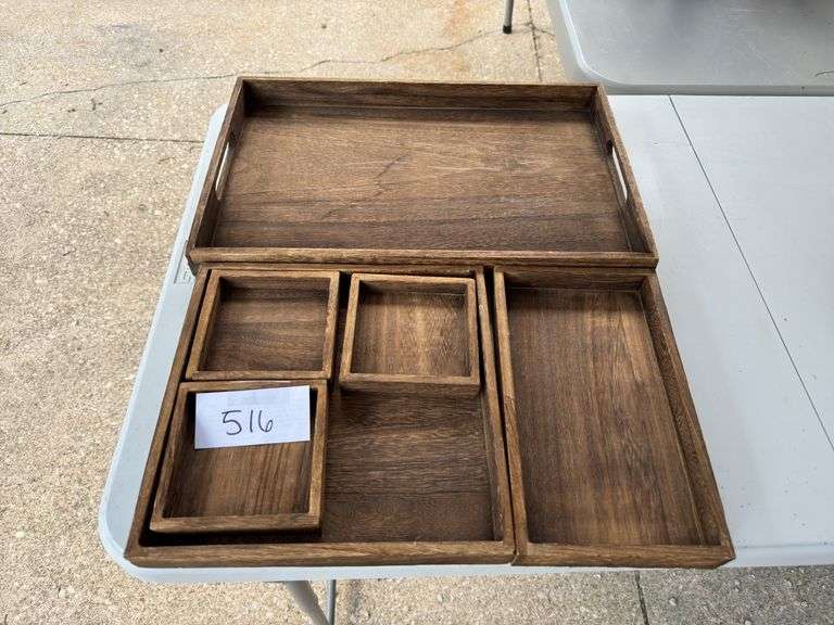 Stackable Wooden Boxes/Display - RES Auction Services