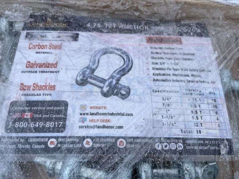 Landhonor Paladin 4.75-12T Anchor Shackle - RES Auction Services