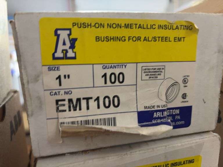 (3) Boxes AI 1” EMT Push-On Non-Metallic Bushings - RES Auction Services
