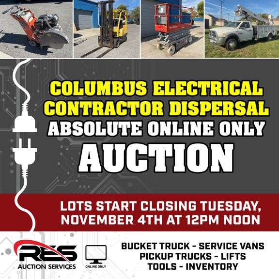 Columbus Electrical Contractor Dispersal Absolute Online Only Auction ...