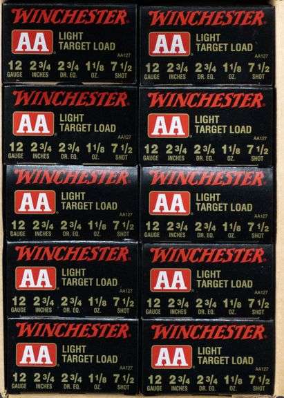 250rds Winchester Light Target Load 12ga #7.5 Ammo - RES Auction Services