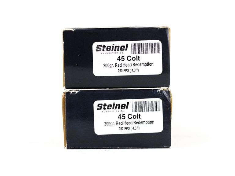 (100rds) Steinel 45 Colt 200gr Red Head Redemption Ammo - RES Auction ...