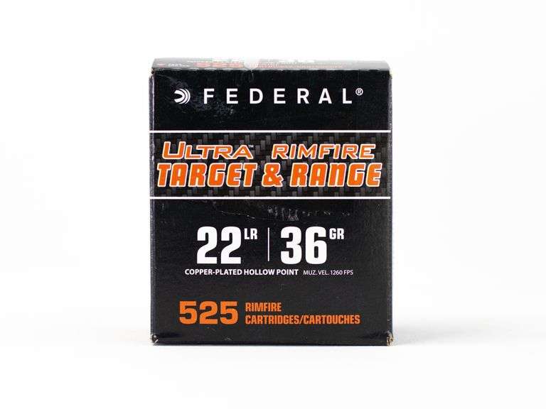 525rds Federal Ultra Target & Range 22LR 36gr CPHP Ammo - RES Auction ...