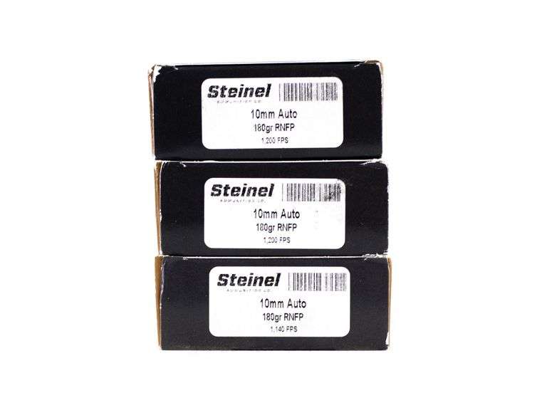 (150rds) Steinel 10mm 180gr RNFP Ammo - RES Auction Services