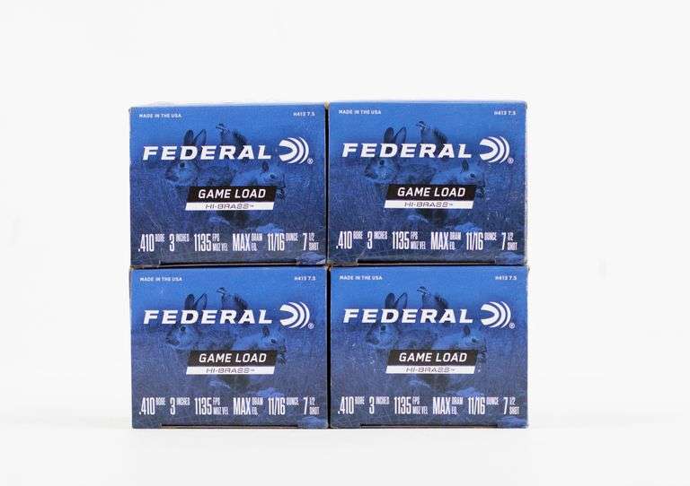 100rds Federal Game Load 410 #7.5 Ammo - RES Auction Services
