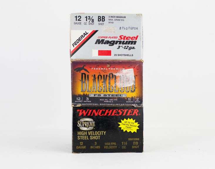 75rds Assorted 12Ga 3" Steel Ammo - RES Auction Services