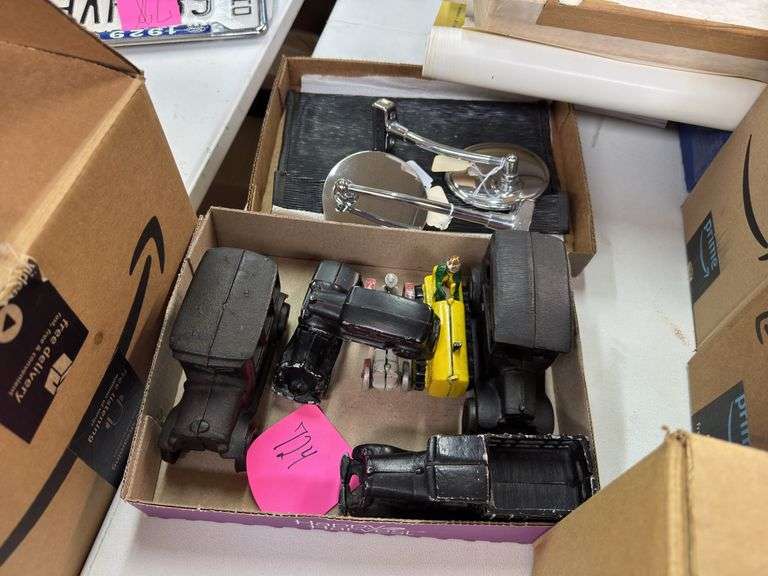 Antique Toy Cars & (2) Model A Mirrors - RES Auction Services