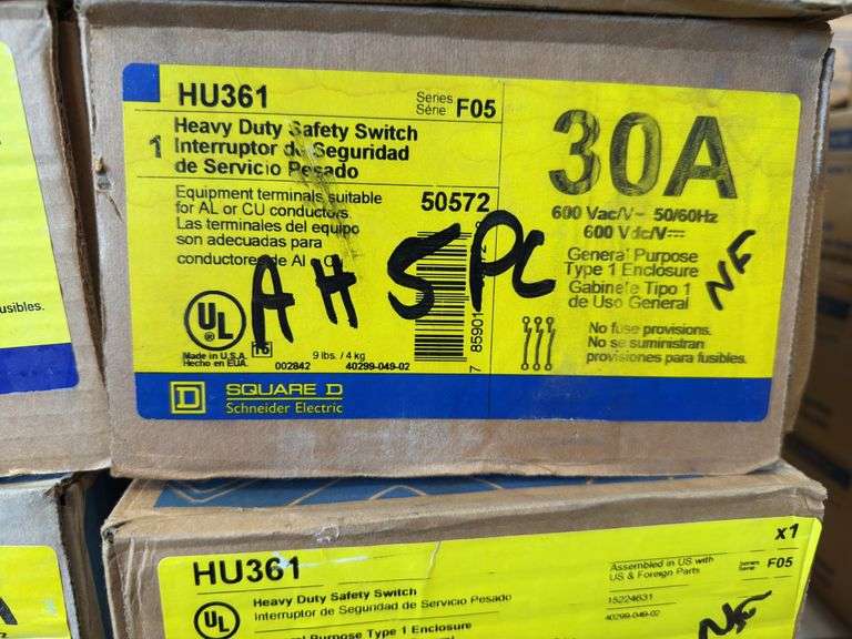 (8) Square D 30A/600V Safety Switch - RES Auction Services