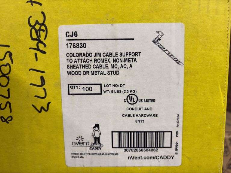 (8) 100 Count NVent Caddy Colorado Jim Cable Supports - RES Auction ...