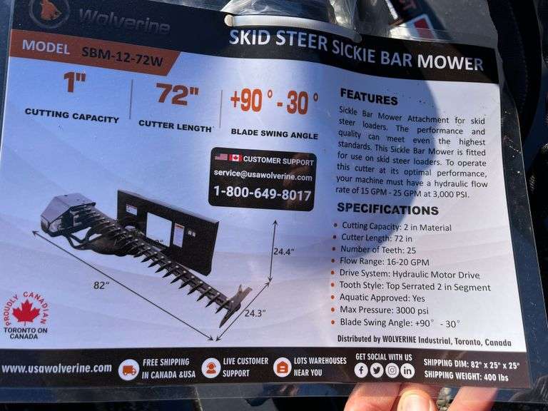 72" Q/A Sickle Bar Mower - RES Auction Services