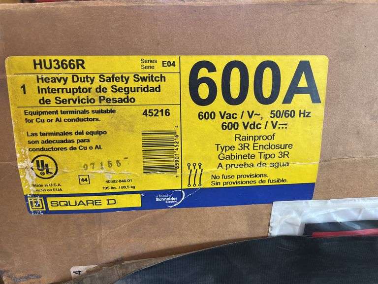 Square D 600A/600V Safety Switch - RES Auction Services