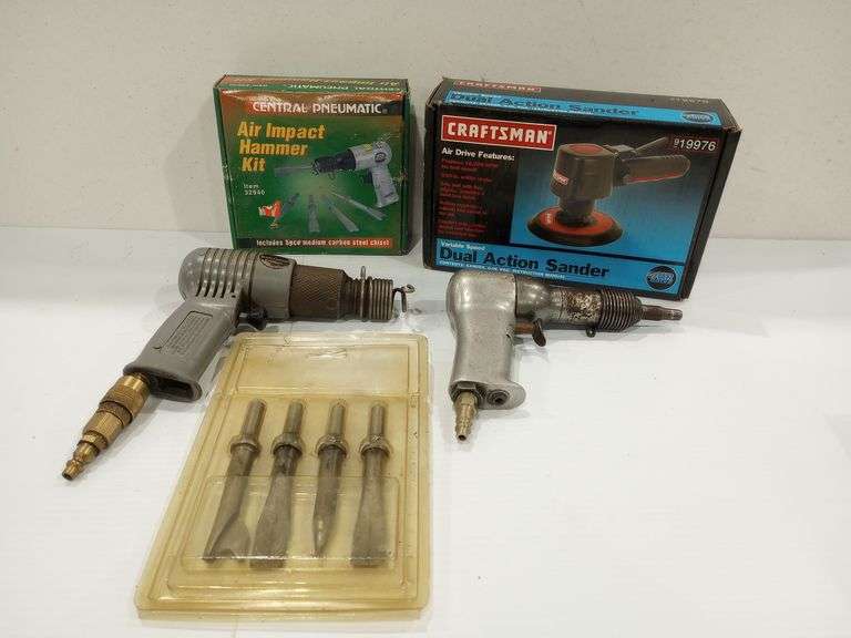 Craftsman Dual Action Sander, (2) Air Hammers & Kit - RES Auction Services