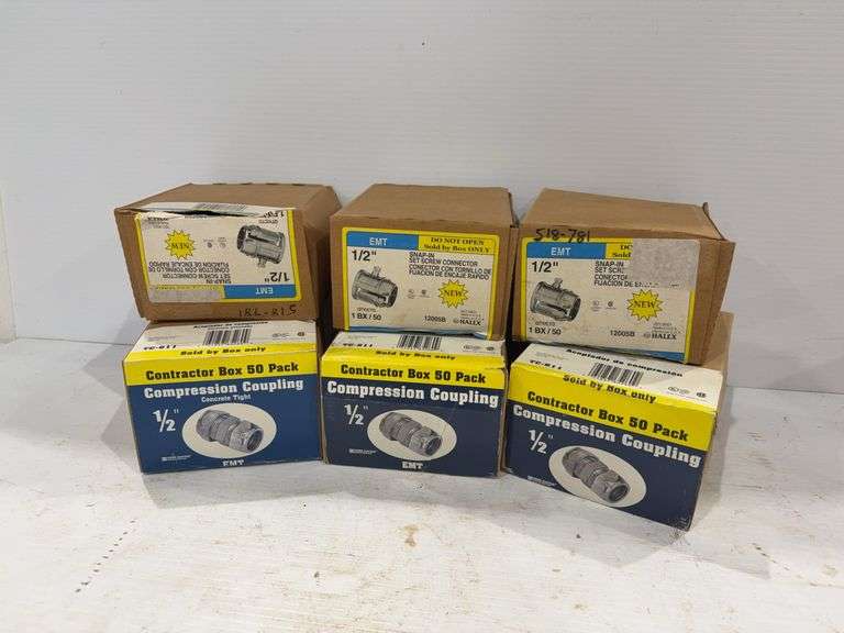 Multiple Contractor Boxes 1/2" Compression Coupling - RES Auction Services