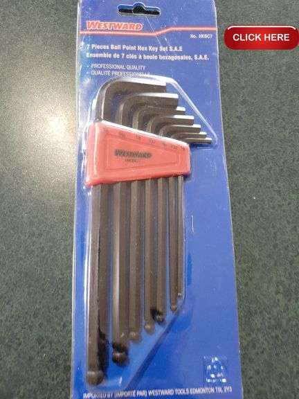 Westward 7pc ball point hex key set SAE - Rideau Auctions