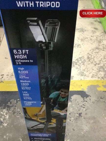 Feit electric 6000 lumen led work light with tripod - Rideau Auctions
