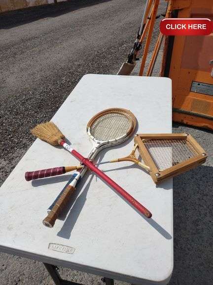 3- rackets and broom - Rideau Auctions