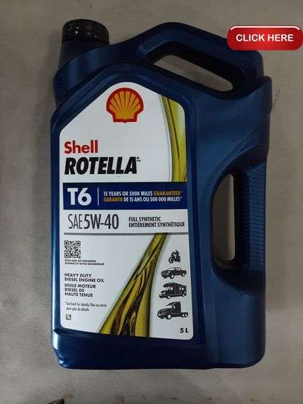 Shell Rotella 5w 40 full synthetic diesel motor oil - Rideau Auctions