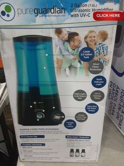 Pure guardian 2 gal ultrasonic up to 12 hour - Rideau Auctions