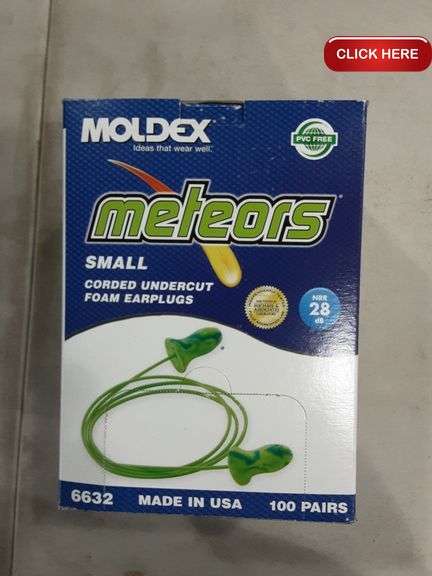 Moldex meteors small corded undercut foam earplugs approximately 100 ...