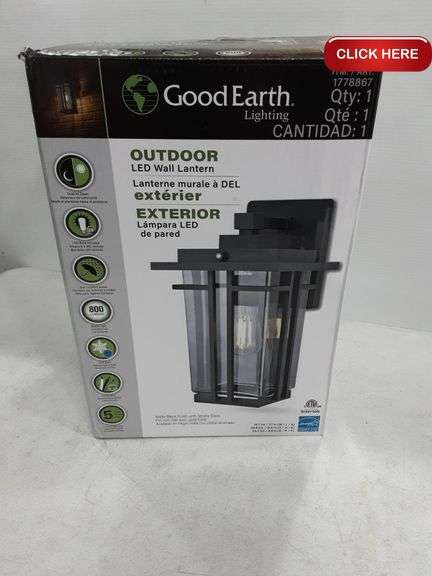 Good Earth Outdoor LED Wall Lantern - Rideau Auctions