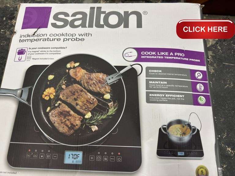Salton induction cooktop with temperature probe - Rideau Auctions