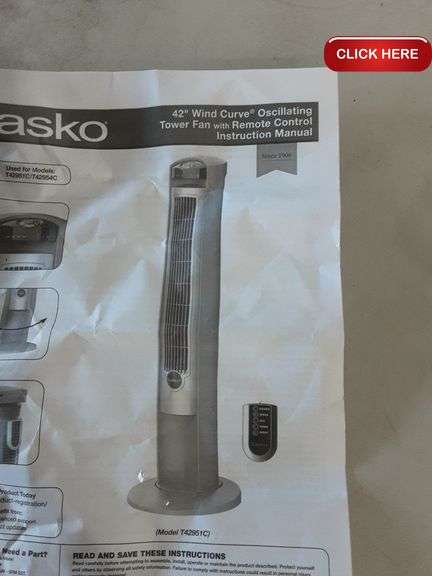 Lasko 42" Wind Curve Oscillating Fan - Rideau Auctions