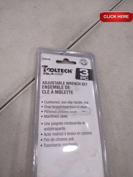 Tool tech 3pc adjustable wrench set - Rideau Auctions