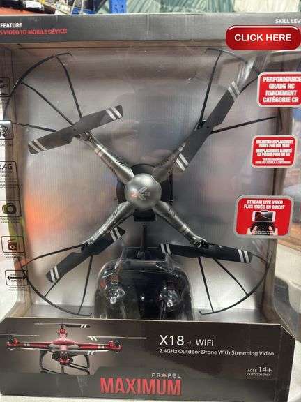 X18 plus wifi propel maximum drone - Rideau Auctions