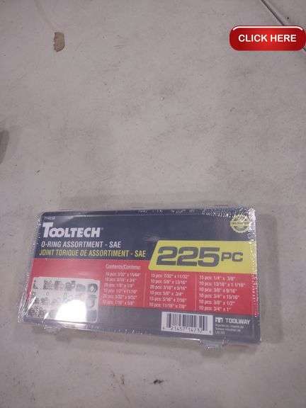Tool tech 225pc o-ring assortment - Rideau Auctions