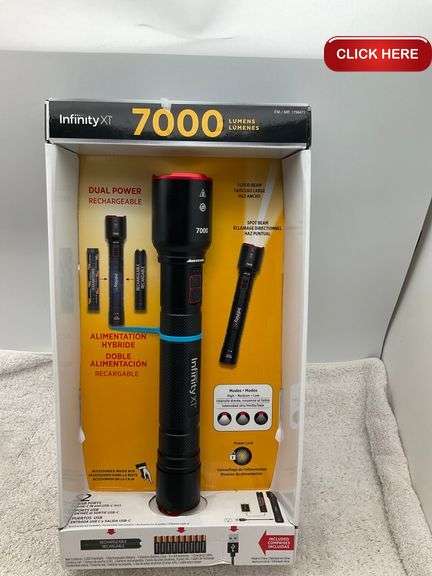 Infinity 7000 lumens flashlight - Rideau Auctions