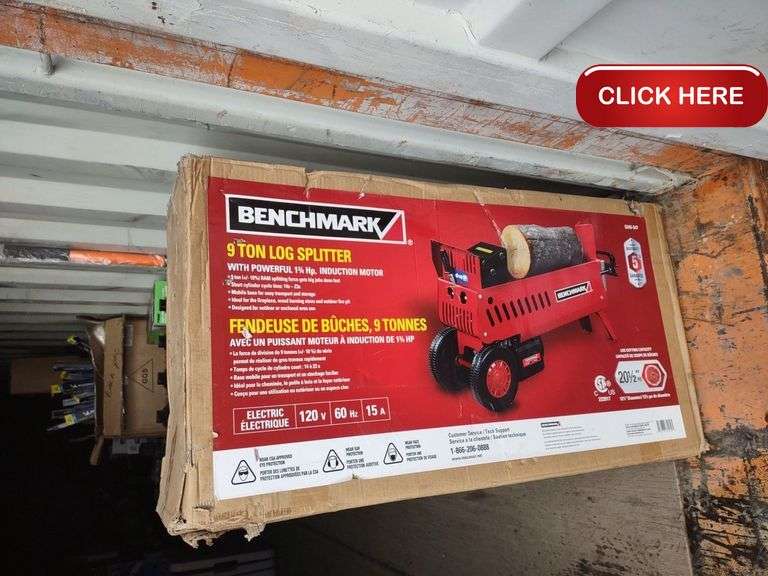 Benchmark 9 ton electric log splitter - Rideau Auctions