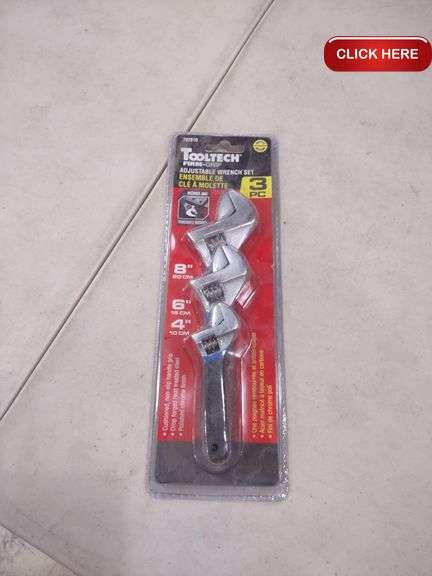 Tool tech 3pc adjustable wrench set - Rideau Auctions