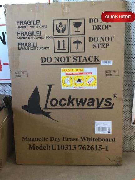 Lockways Magnetic Whiteboard Silver Frame - Rideau Auctions