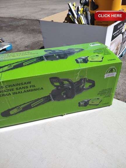 Greenworks pro 18" -80v chainsaw - Rideau Auctions