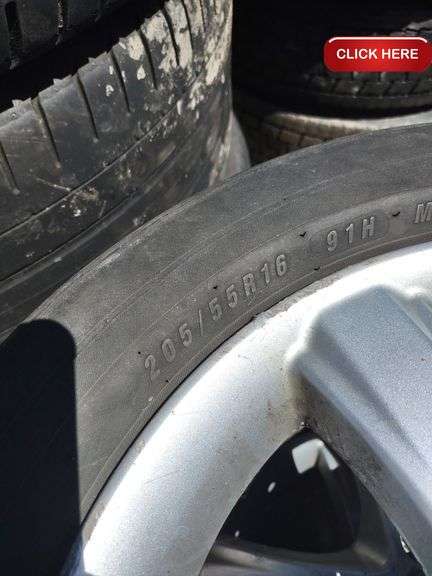 4- 205/55/16 tires on Mazda rims - Rideau Auctions