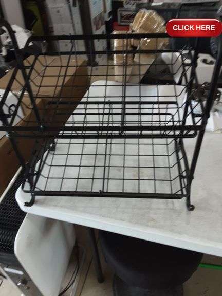 2-Tier Metal Basket Rack - Rideau Auctions