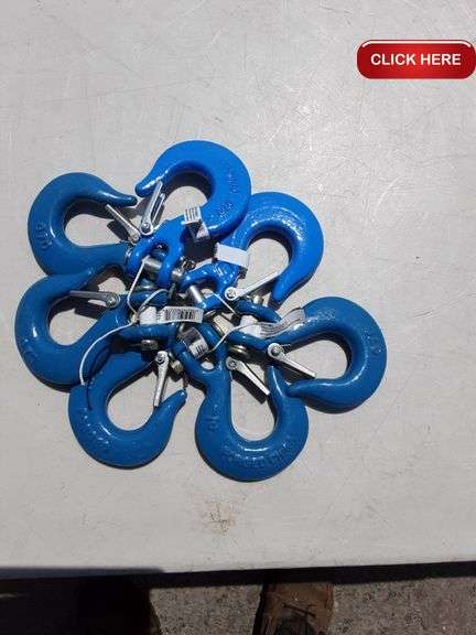 7 blue hook with latches 1/4" - Rideau Auctions