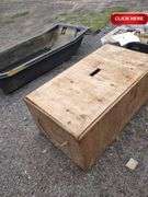 Wooden box & camo tarps and burlap - Rideau Auctions