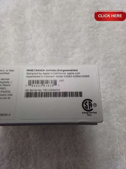 Apple Airpods 3rd Generation With Magsafe Charging Case Rideau Auctions