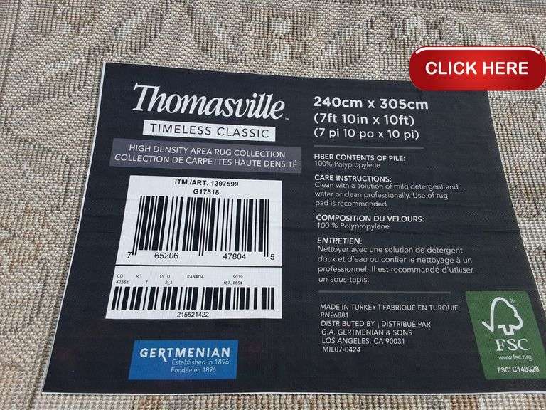 Thomasville timeless classic high density area rug, 7'10"x10' - Rideau ...