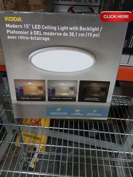 Koda modern 15" LED Ceiling Light with backlight - Rideau Auctions