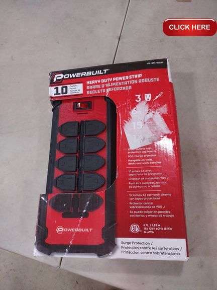 Power built 10 outlet electric powerbar strip - Rideau Auctions