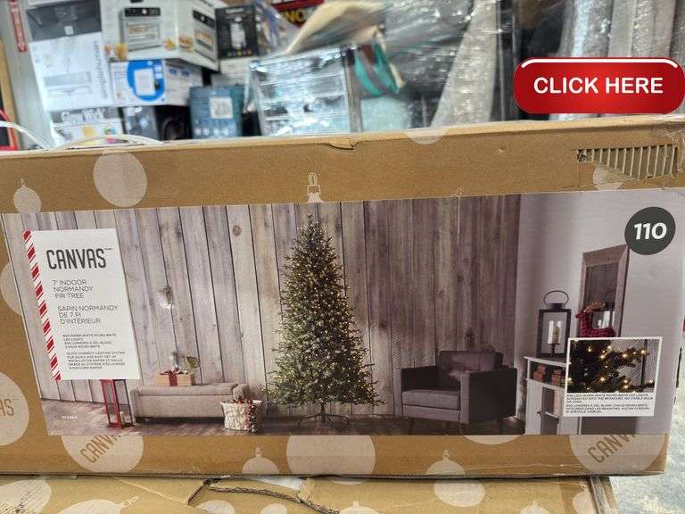 Canvas Christmas tree 7’ Normandy Fir Tree - Rideau Auctions