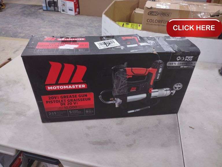 Motomaster 20v grease gun - Rideau Auctions